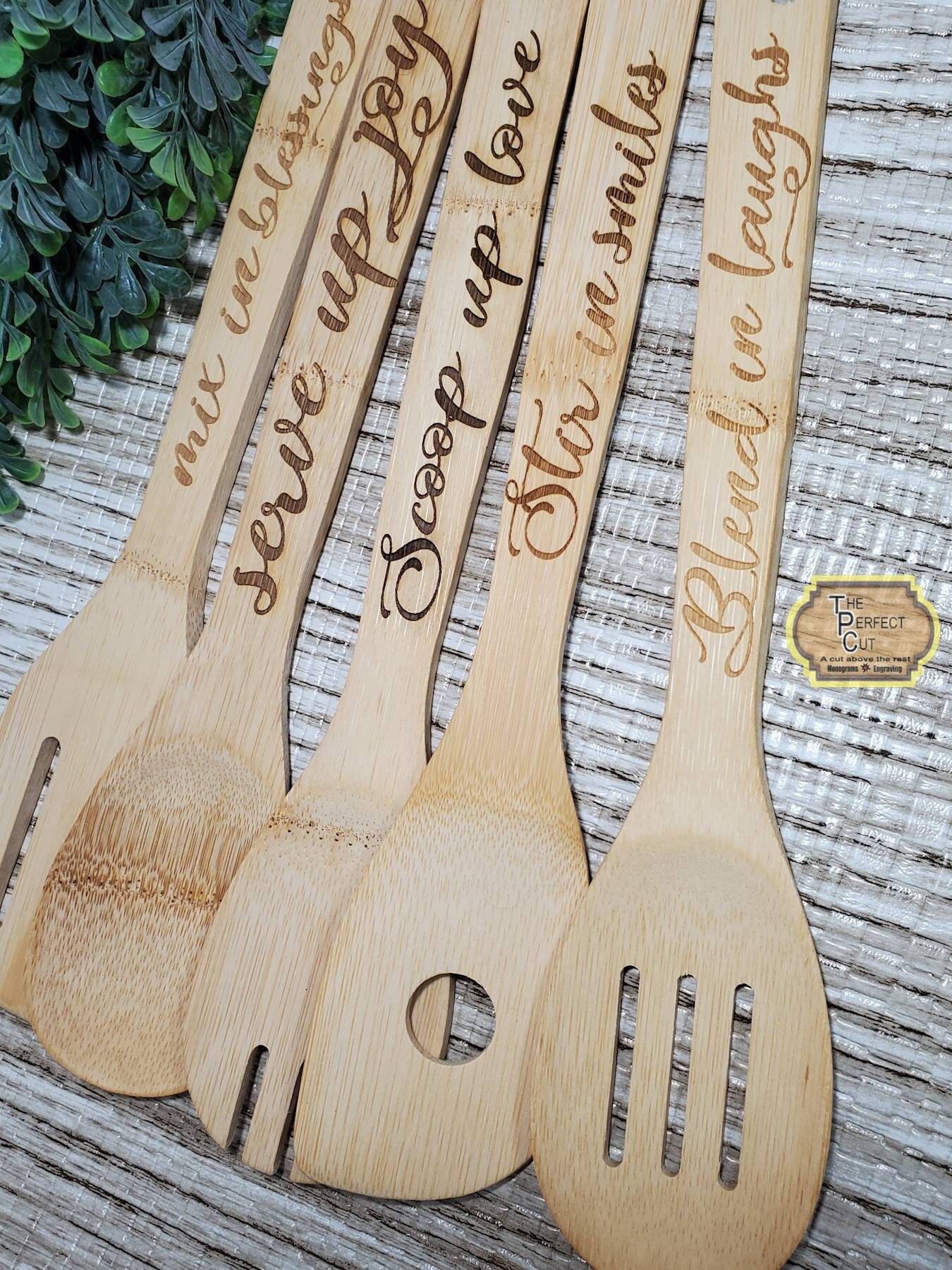 Personalized Bamboo Wooden Spoonsengraved Bamboo Spoons - Etsy