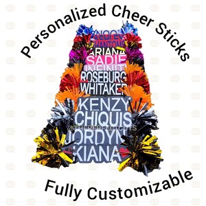 Personalized Cheer Spirit Stick: Custom Team Name, School Colors - Etsy
