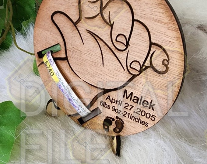 Birth Stat Bracelet Holder SVG|DIGITAL Download|baby Bracelet Keepsake ...