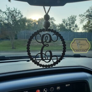 Scalloped Wooden Monogram Car Charm, Monogram Car Charm, Monogram Charm ...