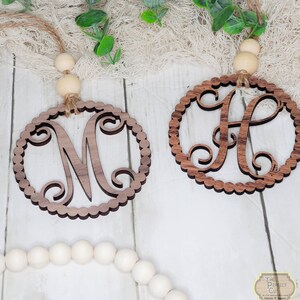 Scalloped Wooden Monogram Car Charm, Monogram Car Charm, Monogram Charm ...