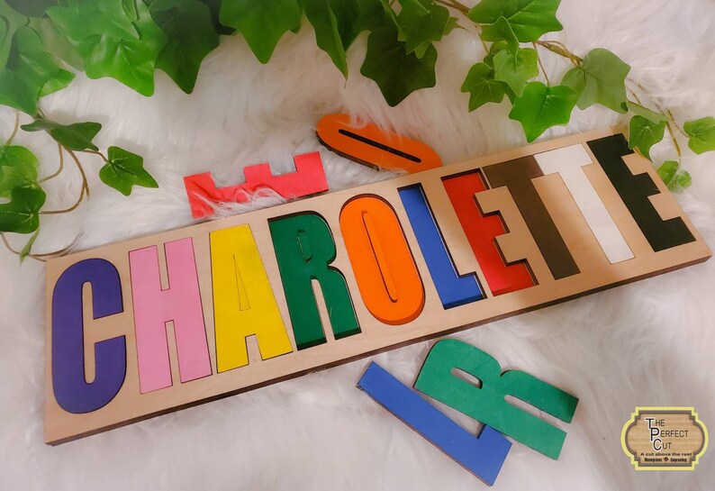Wood Name Puzzle,nursery Shelf Decor, Modern Kids Decor, Babyshower ...