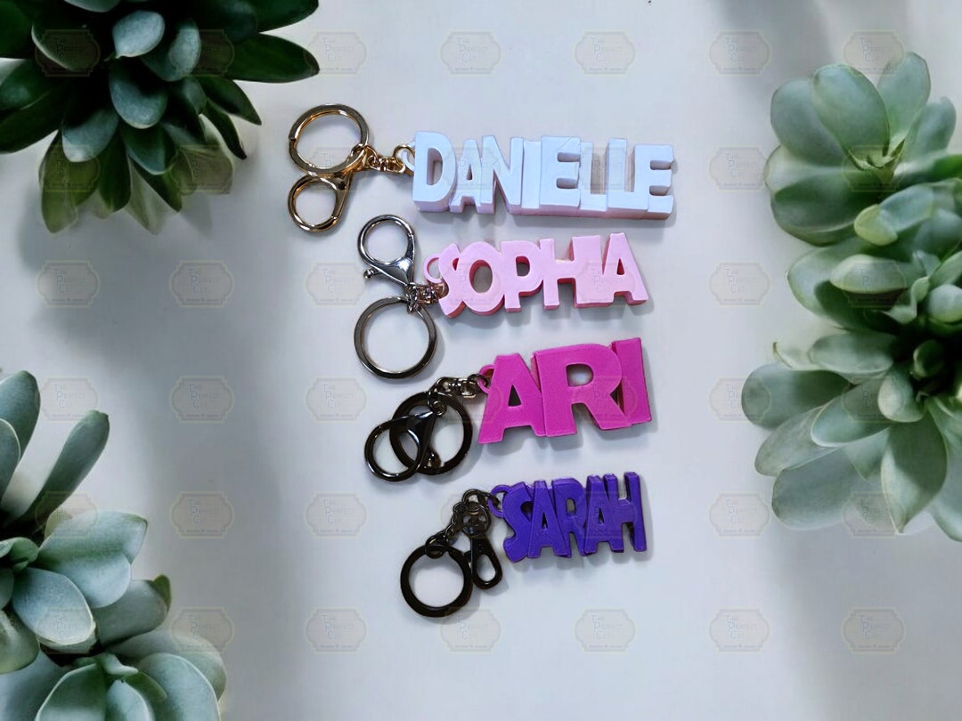 Personalized Name Keychain | Name Tag | Keyring | Bag Charm | 3D ...