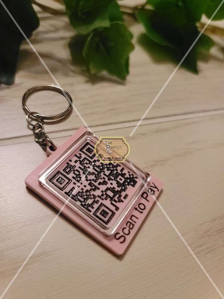 QR Code Scannable Keychainqr Code Keychainbusiness | Etsy