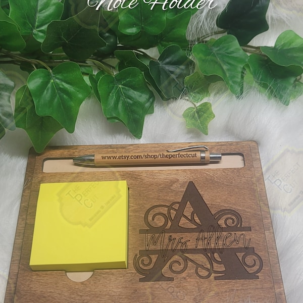 Wooden Note Pad and Pen Holder - Etsy