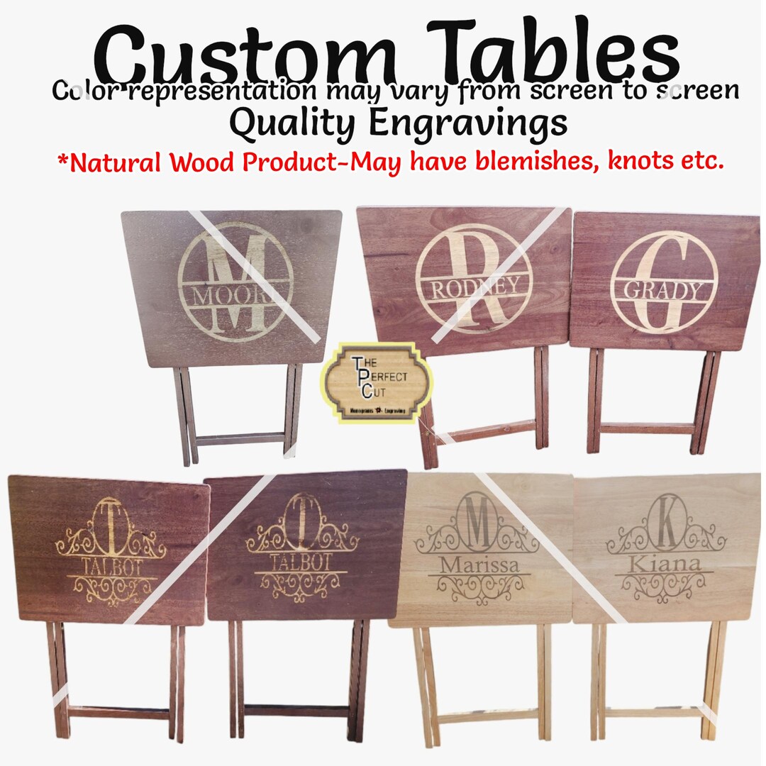 Monogram TV Folding Table|custom Tv Serving Tray|personalized Serving ...