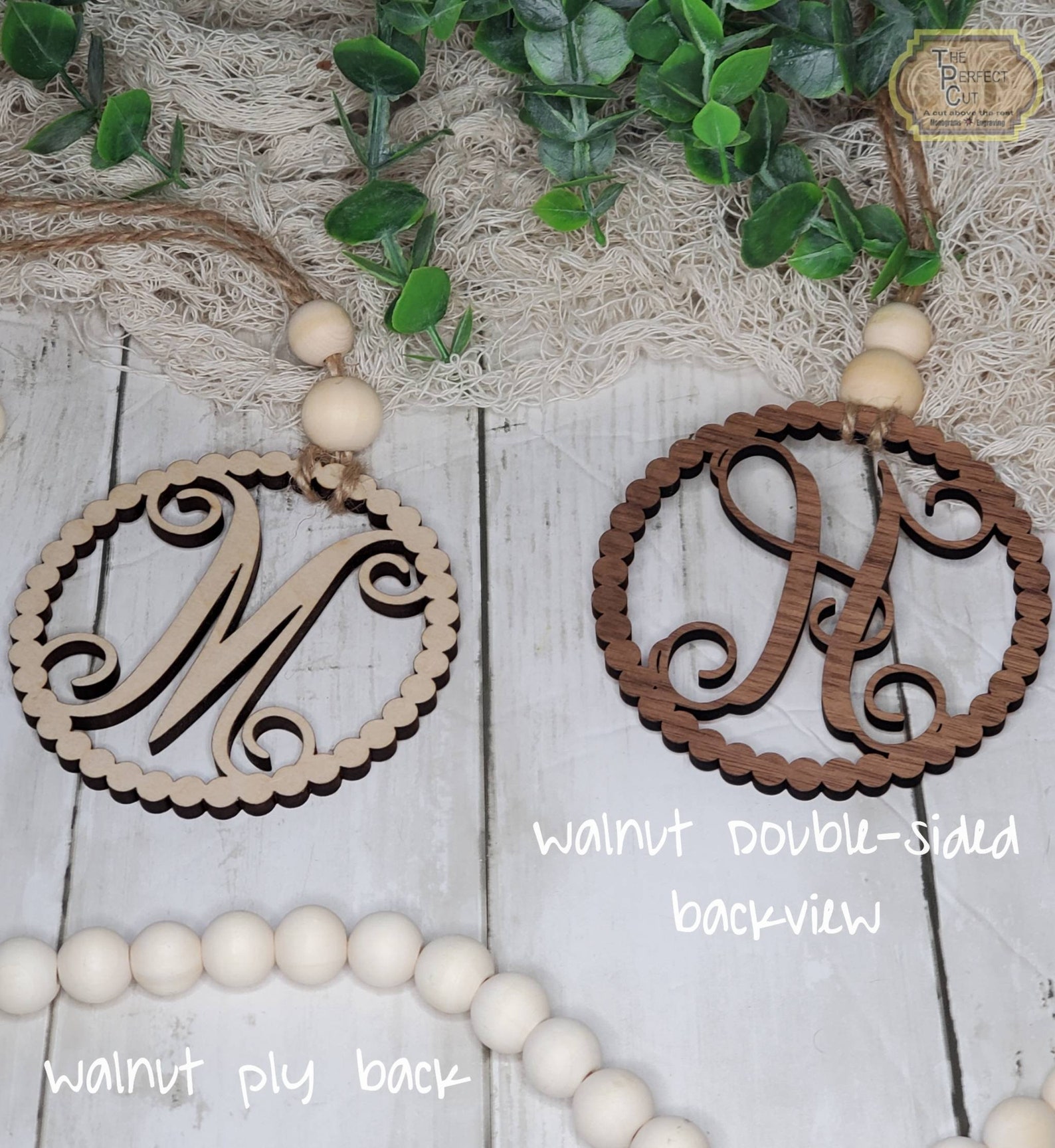 Scalloped Wooden Monogram Car Charm, Monogram Car Charm, Monogram Charm ...
