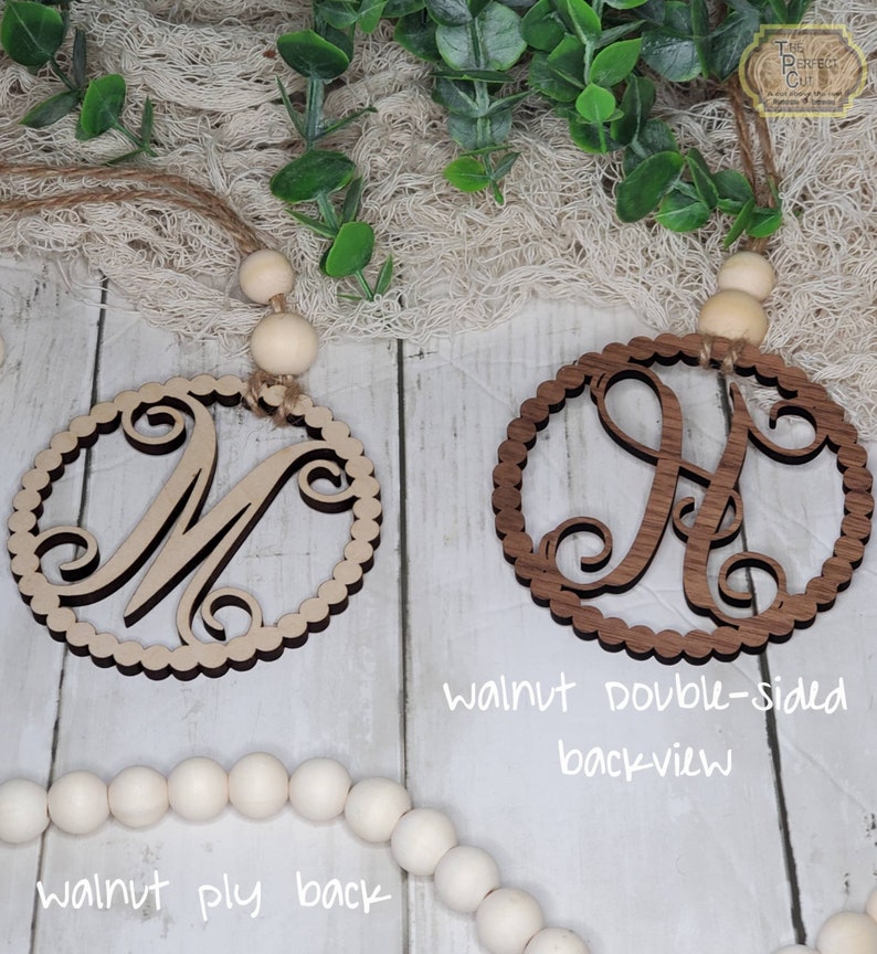 Scalloped Wooden Monogram Car Charm, Monogram Car Charm, Monogram Charm ...
