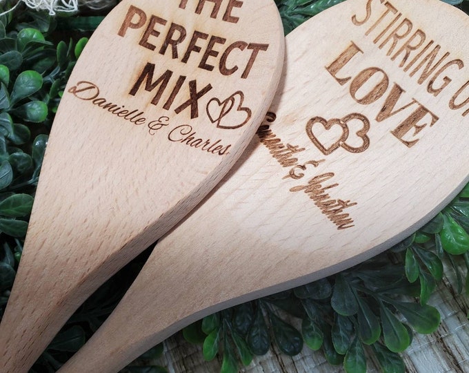 Personalized Wooden Spoon, Engraved Wooden Spoon, Wedding Spoon, Bridal ...