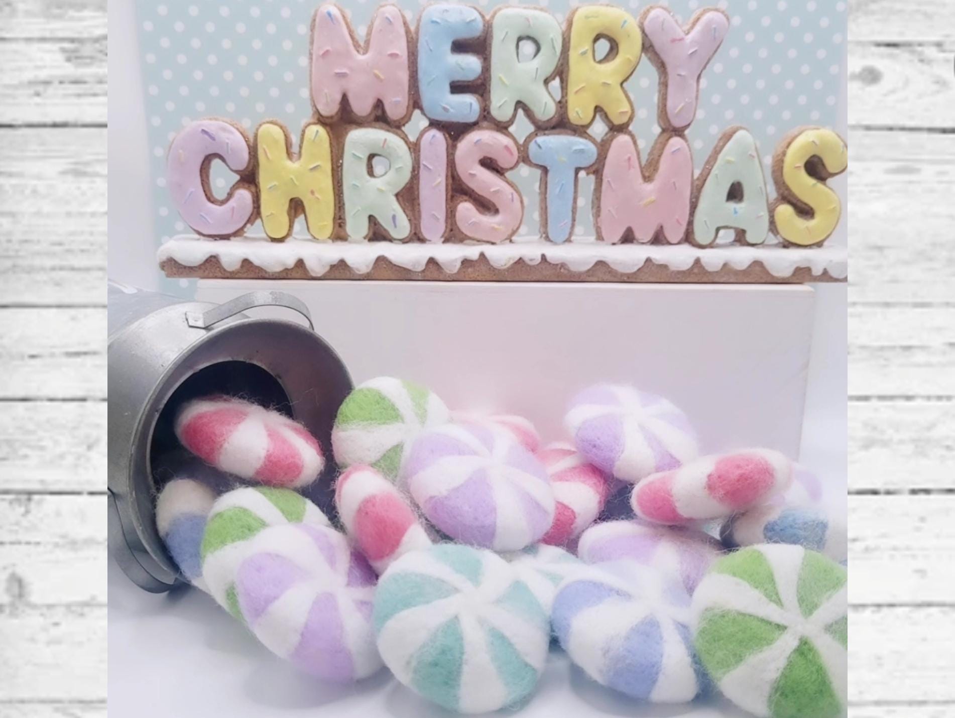 Needle Felted Peppermint Candy: Pastel Christmas Decor - Etsy