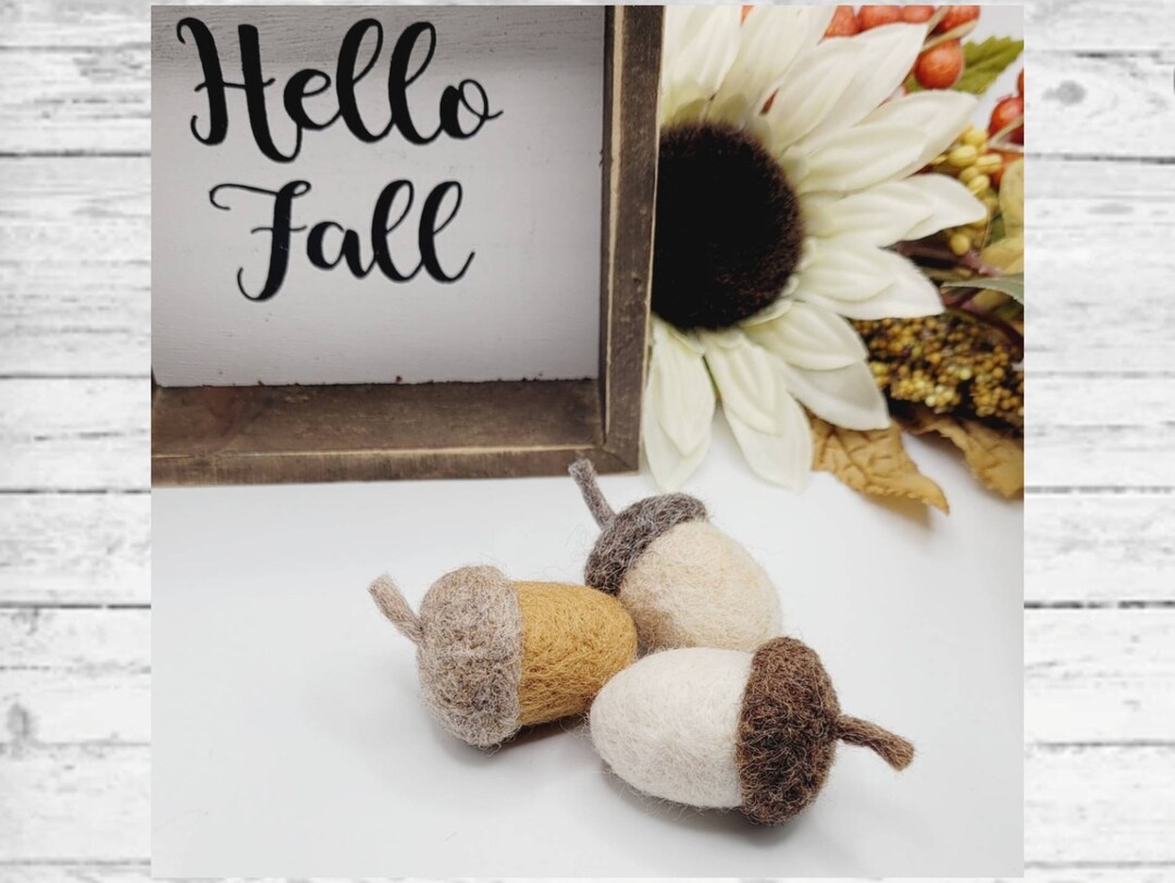 Fall Acorn Accent Decor, Autumn Wreath Attachment, Tiered Tray, Needle ...