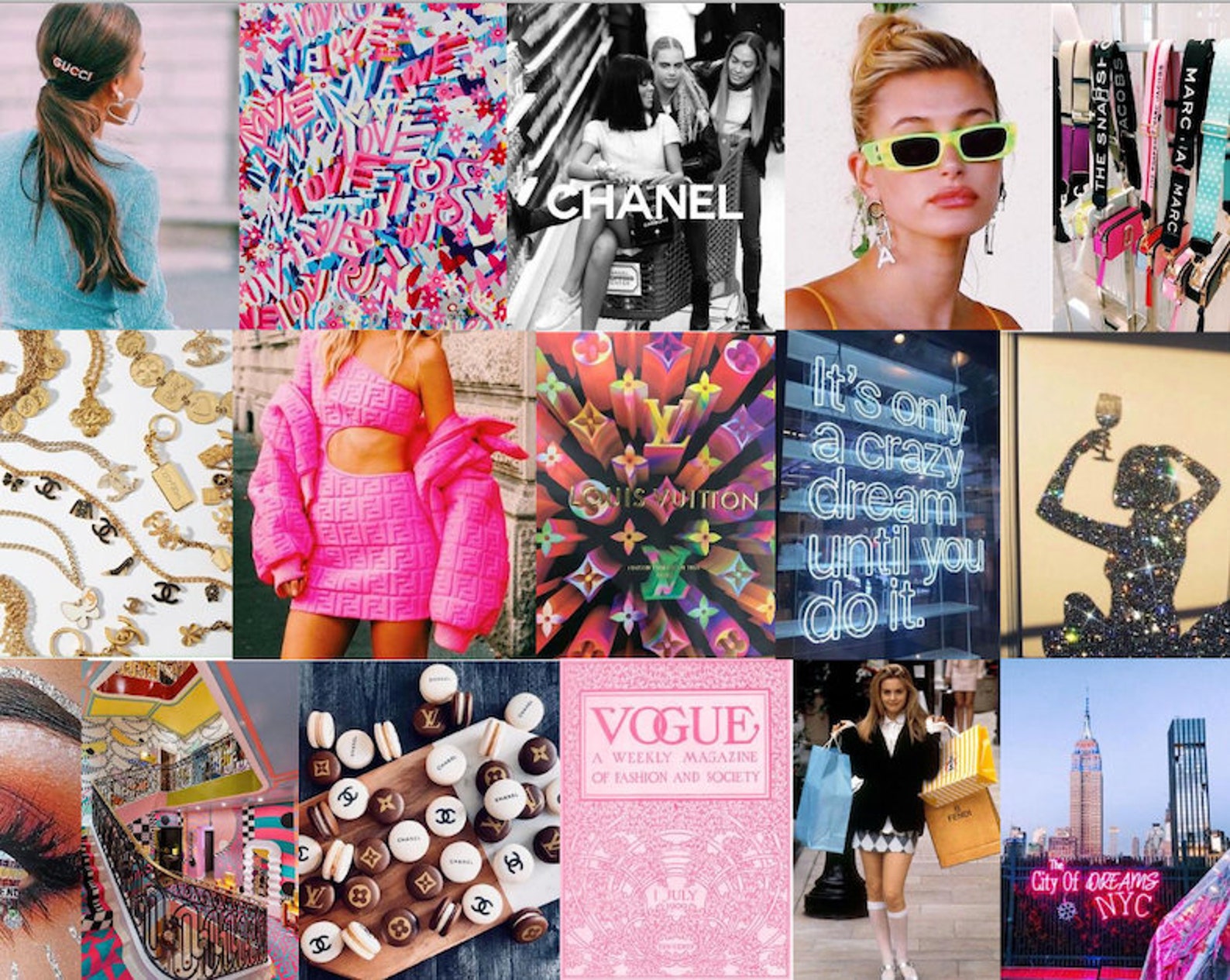 Boujee Aesthetic Wall Collage Kit 2 Digital Download 60pcs Etsy