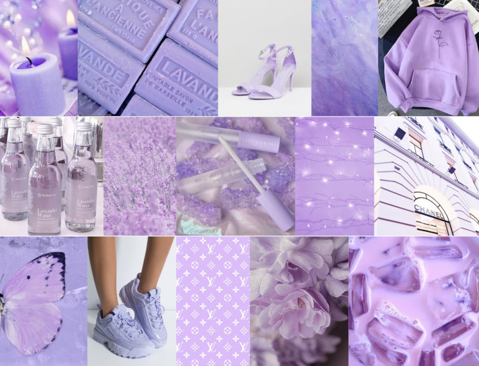 Boujee Lavender Aesthetic Wall Collage Kit digital Download | Etsy