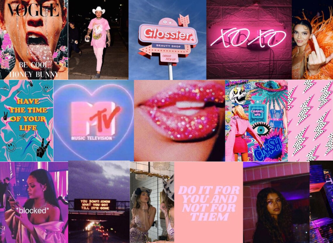 Boujee Aesthetic Wall Collage Kit Digital Download 60pcs Etsy