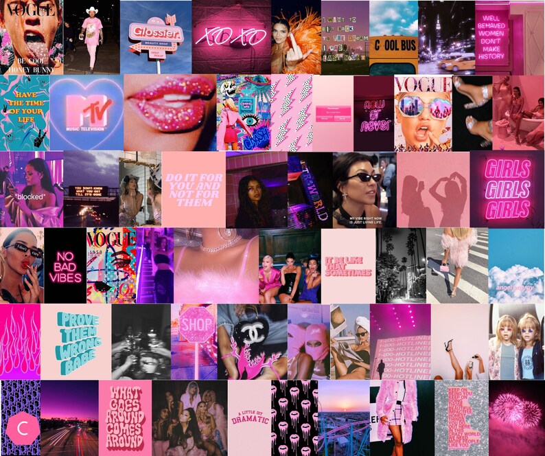 Boujee Aesthetic Wall Collage Kit Digital Download 60pcs Etsy