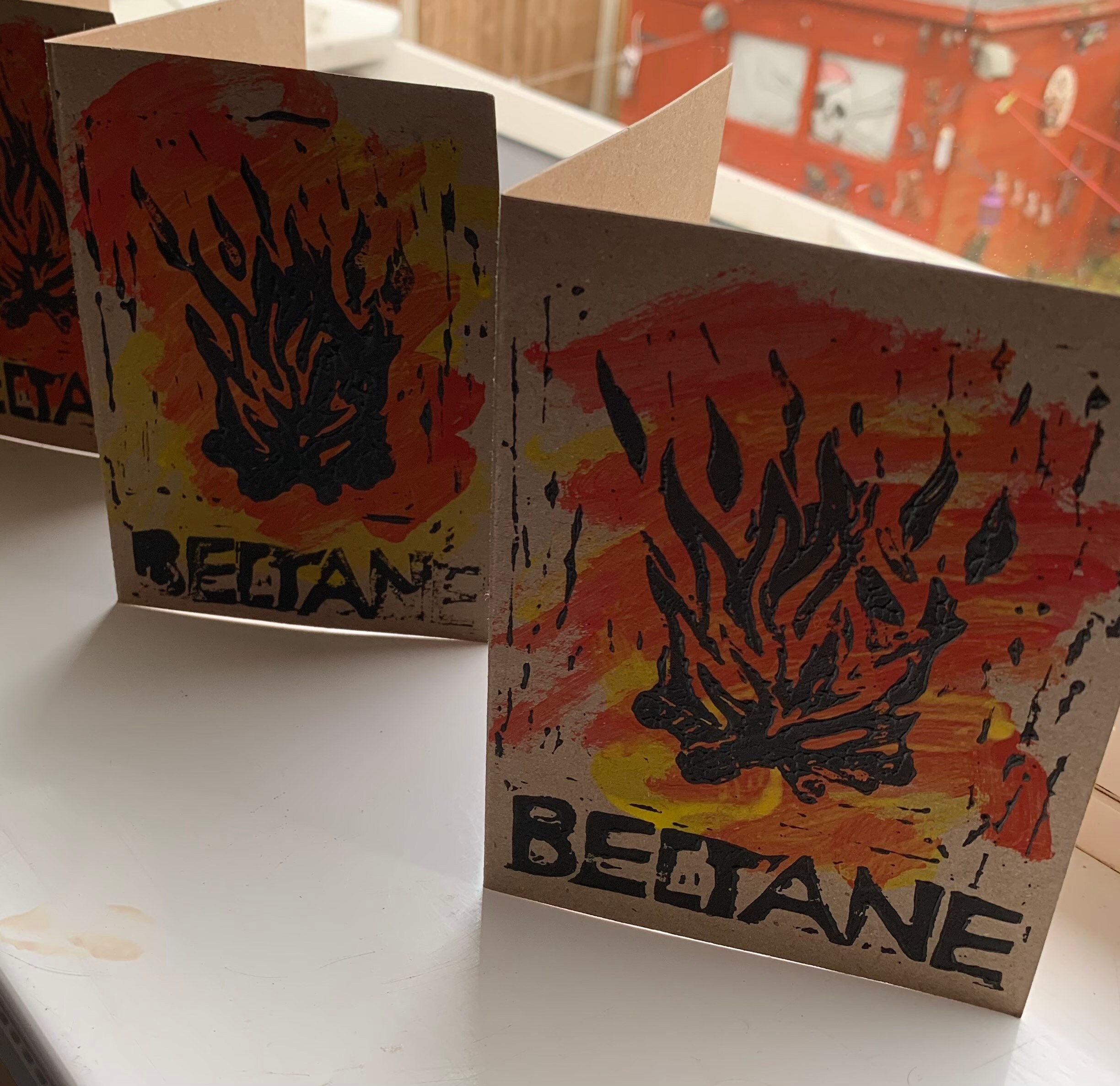 Beltane Card Lino Print Handmade - Etsy