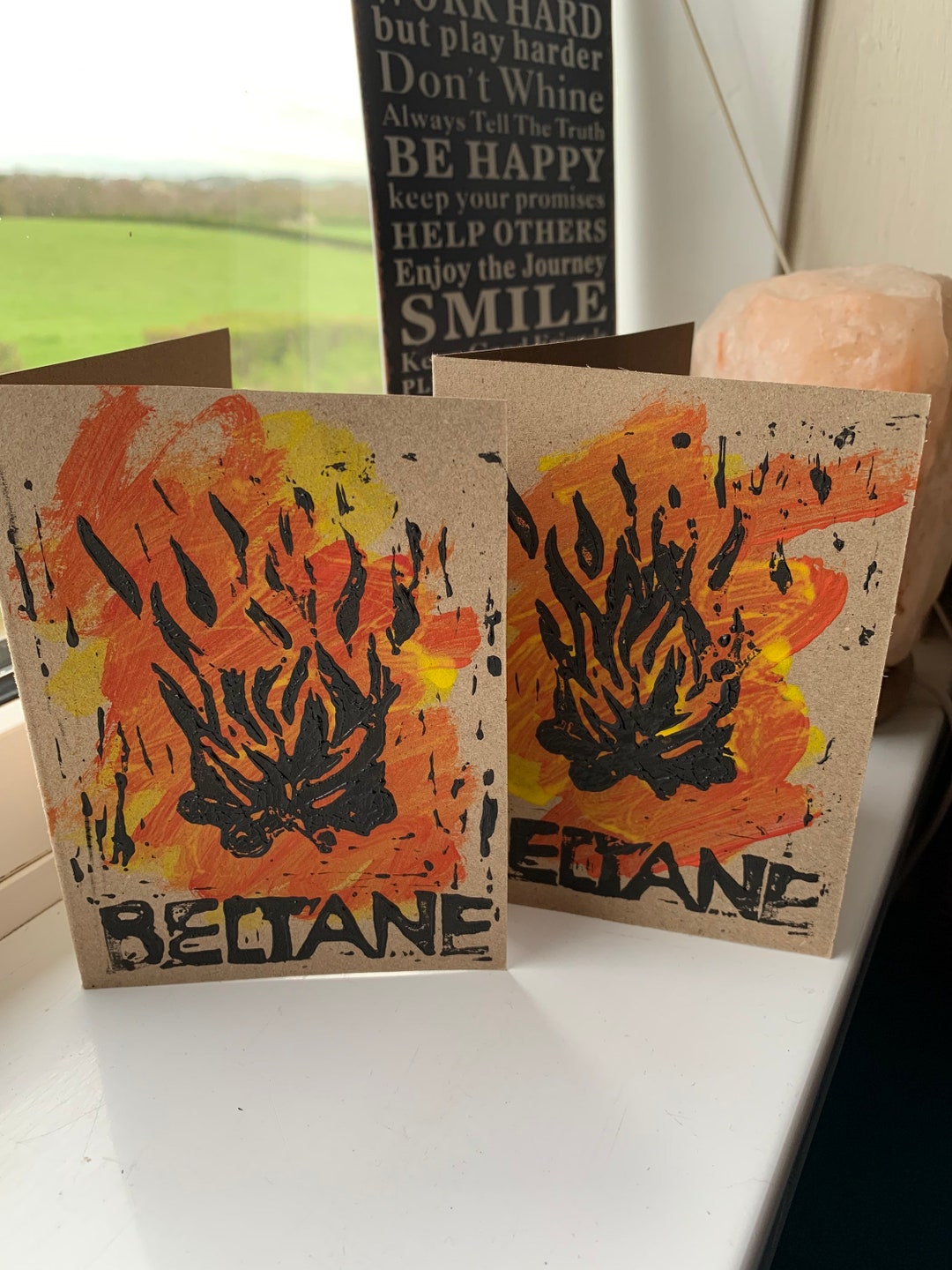 Beltane Card Lino Print Handmade - Etsy