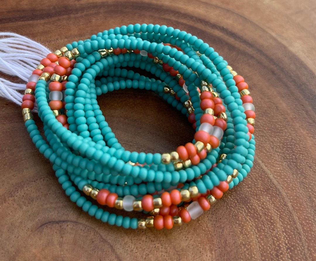 Multi-colored Waist Bead Strand, Gold Waist Beads, Permanent Waist ...