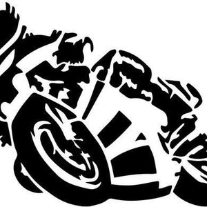 Motorcycle Guy Racer Home Decor Car Truck Window Decal Sticker- 5" Inch ...