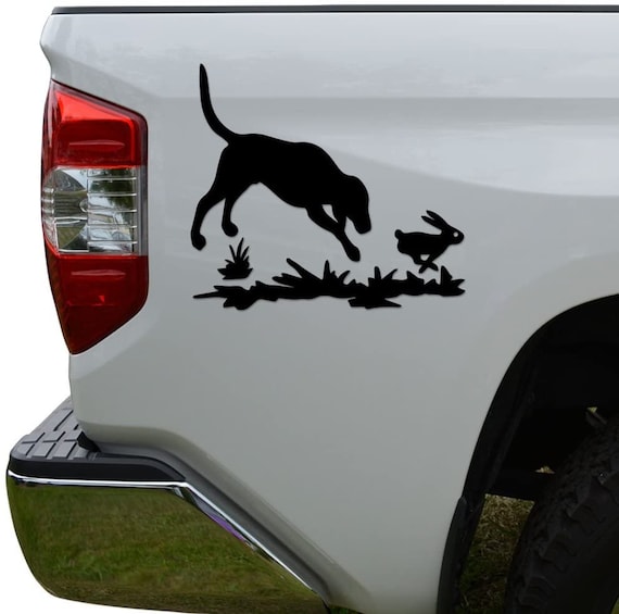 Dog Chasing Rabbit Hunting Die Cut Vinyl Decal Sticker for Car - Etsy