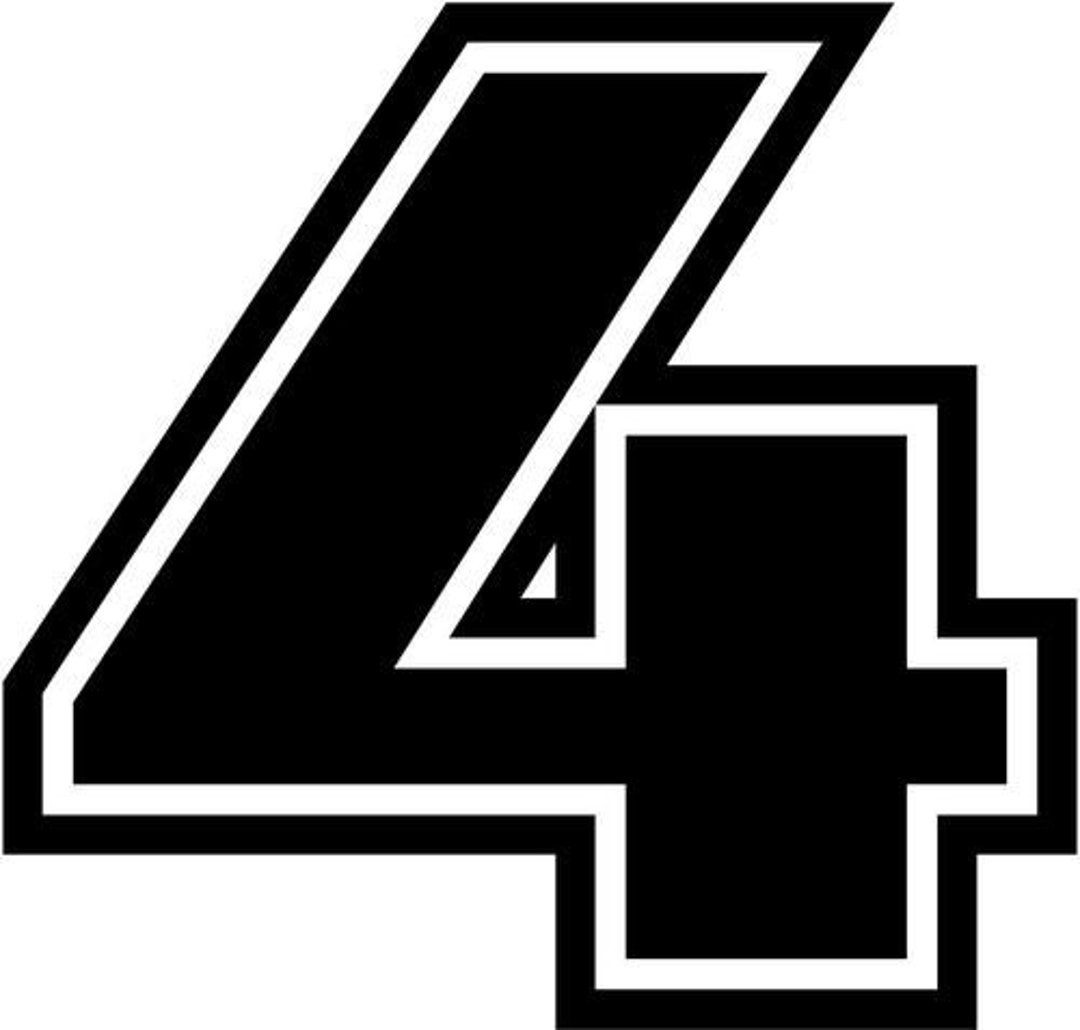 Racing Race Number 4 Four Die Cut Vinyl Decal Sticker for Go Kart Car ...