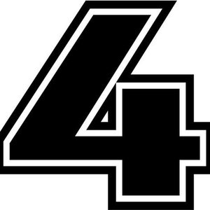 Racing Race Number 4 Four Die Cut Vinyl Decal Sticker for Go Kart Car ...