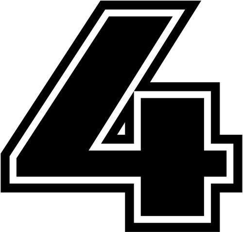 Racing Race Number 4 Four Die Cut Vinyl Decal Sticker for Go Kart Car ...