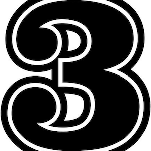 Racing Race Number 3 Three Die Cut Vinyl Decal Sticker for Go Kart Car ...