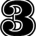 Racing Race Number 3 Three Die Cut Vinyl Decal Sticker for Go Kart Car ...