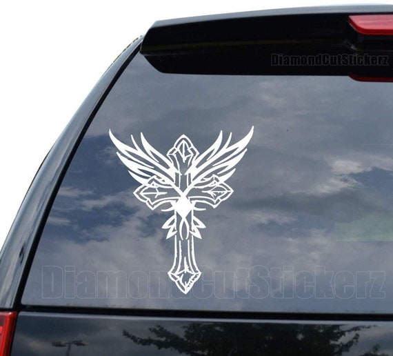 Iron Cross Angel Wings Decal Sticker Car Truck Motorcycle | Etsy