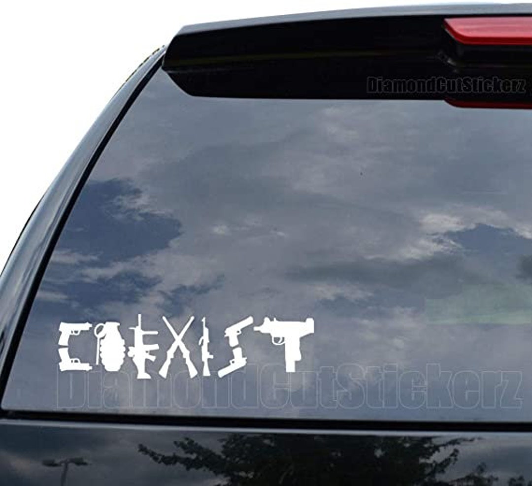 Coexist Guns RILFLE Weapons Decal Sticker Car Truck Motorcycle Window ...