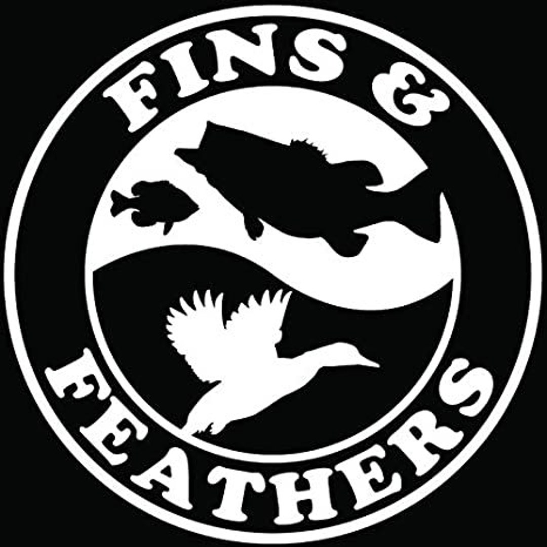 Fins Feathers Duck Fishing Hunting Car Truck Window Bumper Vinyl ...