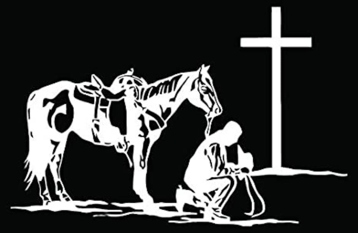 Christian Cowboy Horse Praying Car Truck Window Bumper Vinyl - Etsy