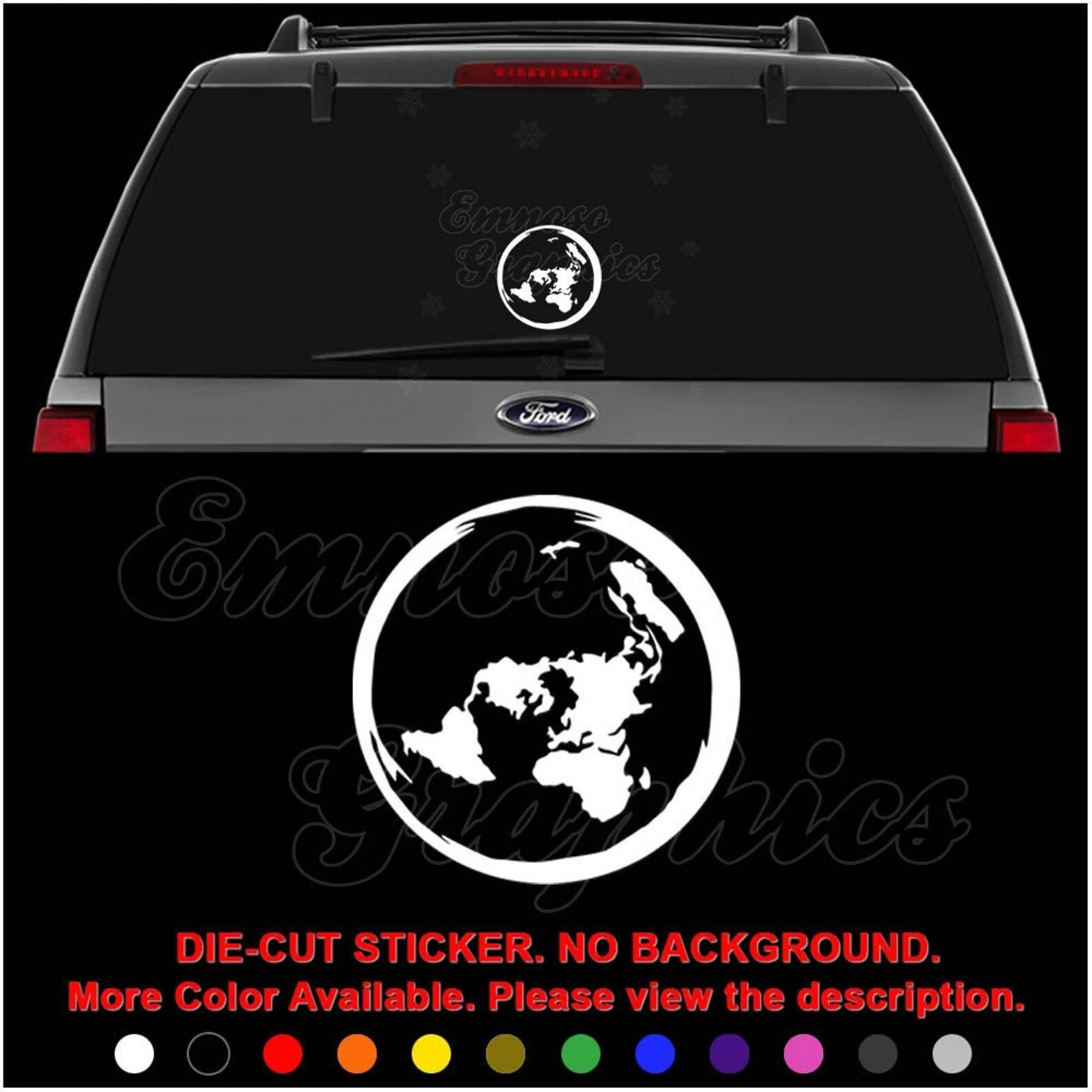 Planet Earth Flat Map Geology Decal Sticker for Car Truck - Etsy