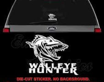 Walleye Hunter Fish Fishing Decal Sticker for Car, Truck, Motorcycle ...