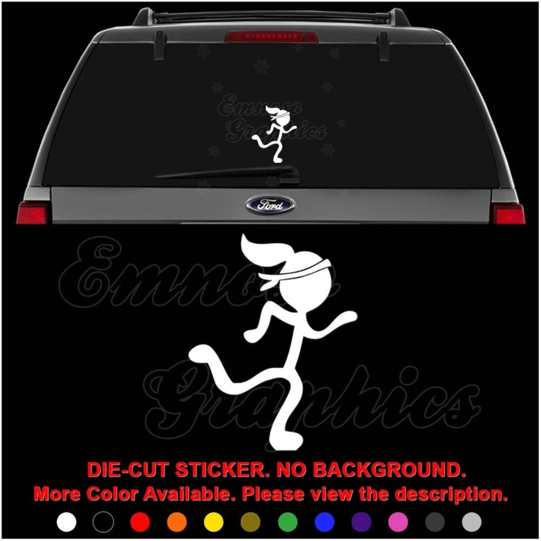Marathon Girl Running Ribbon Runner Decal Sticker for Car, Truck ...