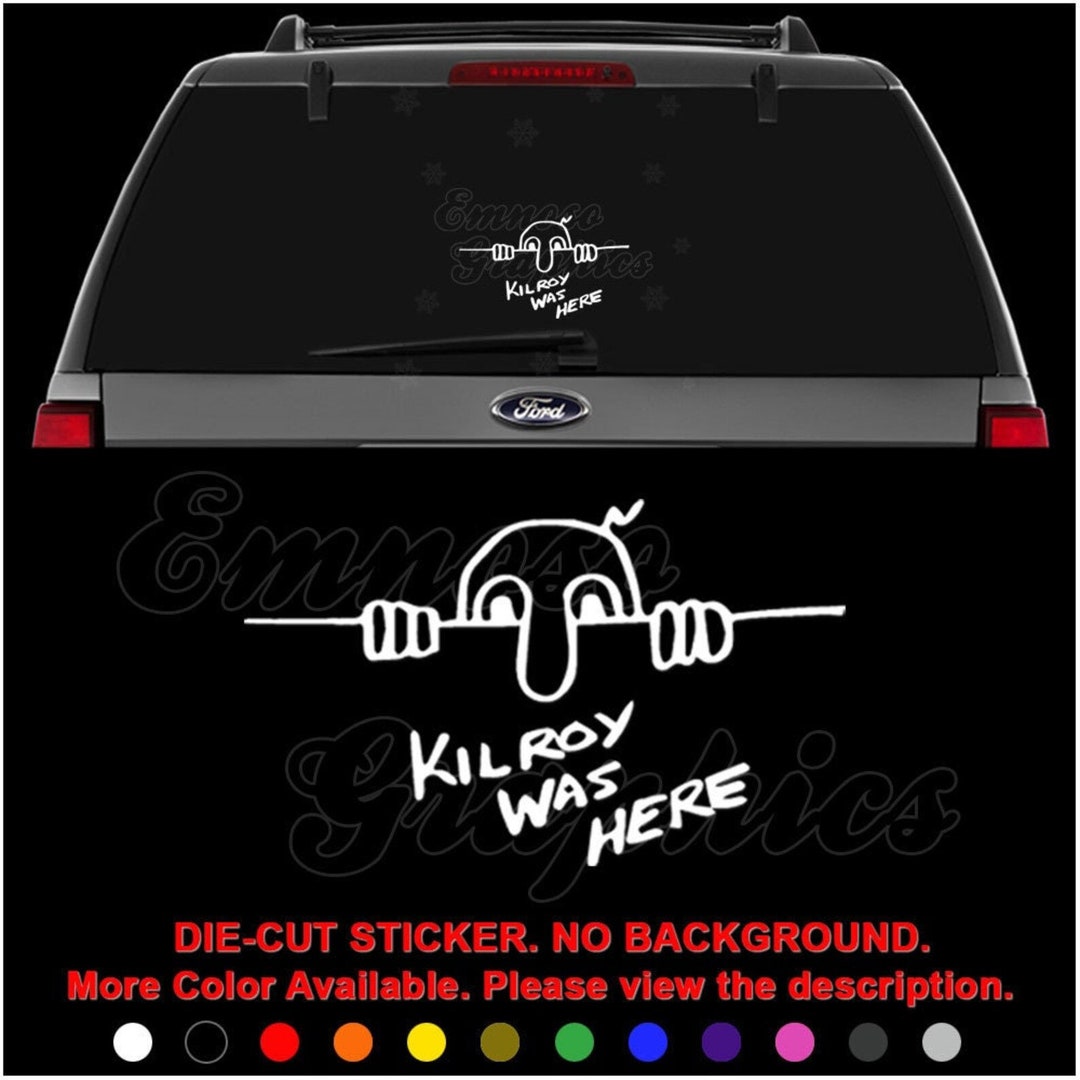 Kilroy Was Here Construction Worker Decal Sticker for Car, Truck ...