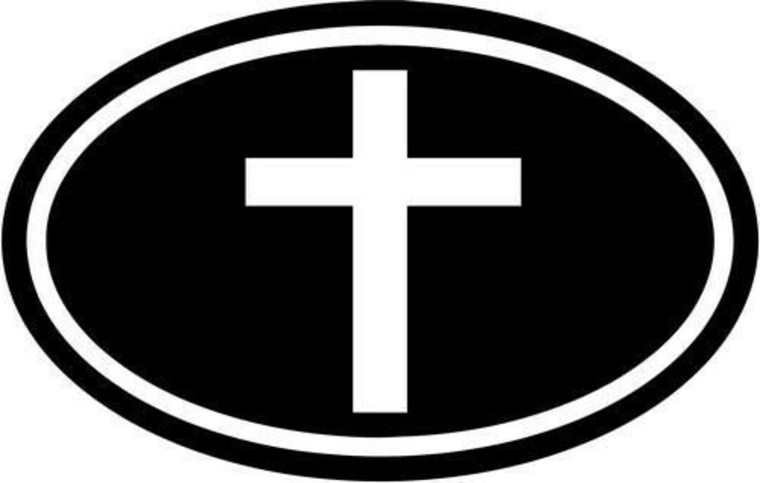 Christian Cross Oval Home Decor Car Truck Window Decal Sticker - Etsy