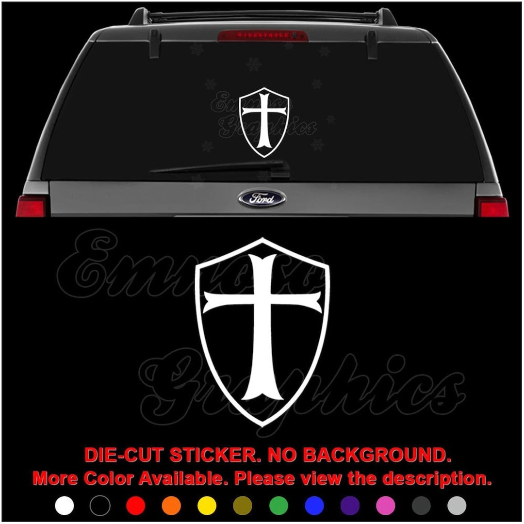 Knights Templar Shield Crusader Christian Decal Sticker for Car, Truck ...