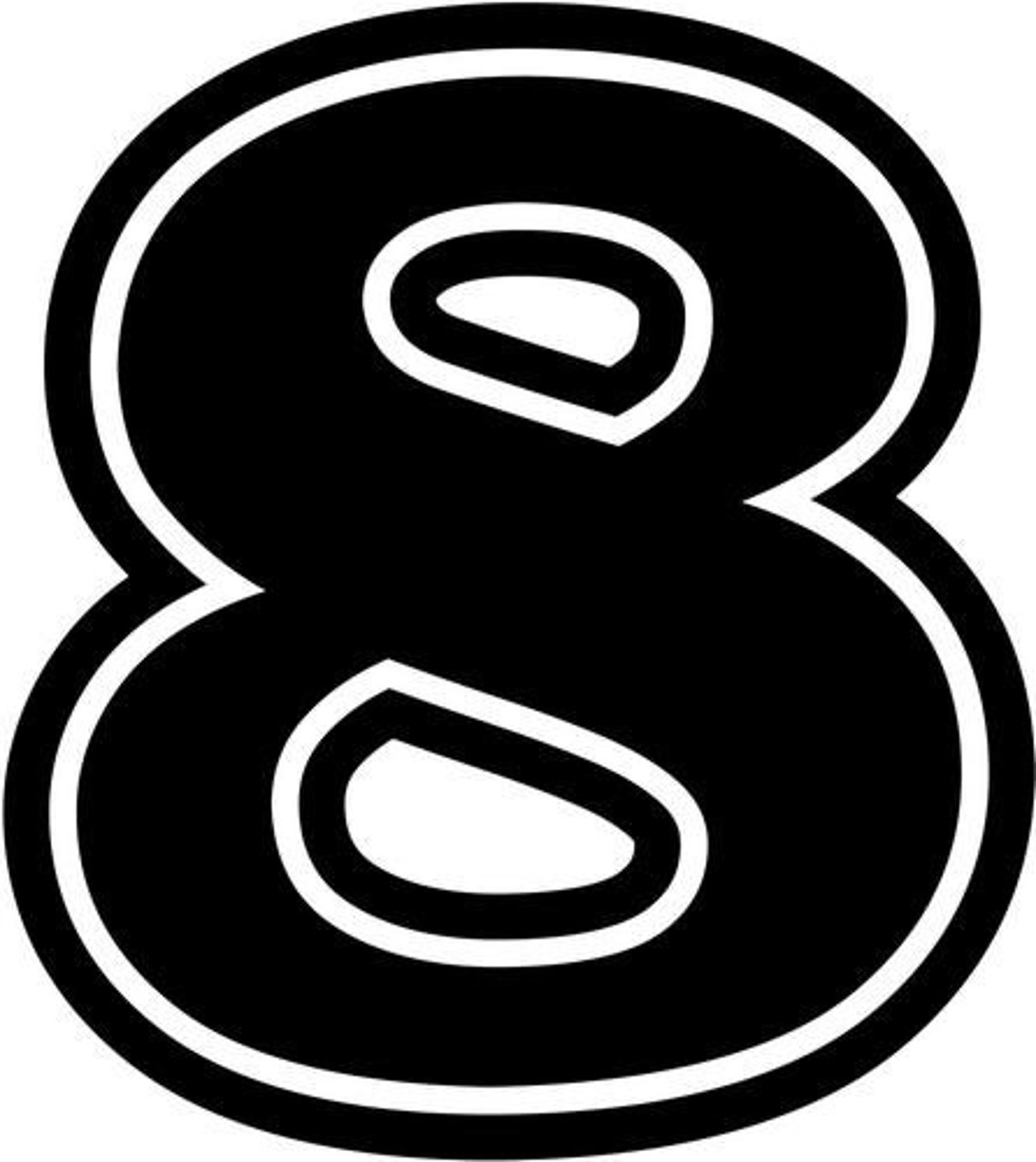 Racing Race Number 8 Eight Cut Vinyl Decal Sticker for Go Kart Car ...