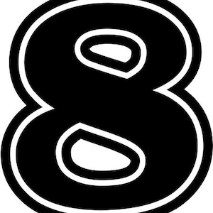 Racing Race Number 8 Eight Cut Vinyl Decal Sticker for Go Kart Car ...