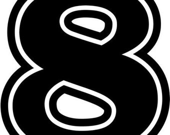 Racing Race Number 8 Eight Die Cut Vinyl Decal Sticker for Go Kart Car ...