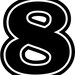 Racing Race Number 8 Eight Cut Vinyl Decal Sticker for Go Kart Car ...