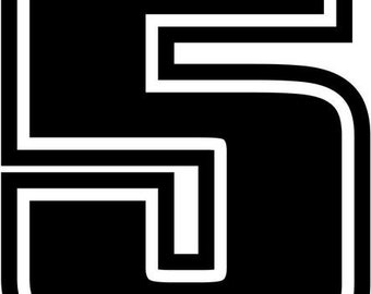 Racing Race Number 5 Five Die Cut Vinyl Decal Sticker for Go Kart Car ...