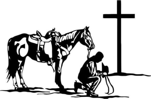 Cowboy Praying Symbolic Decal Sticker Car Truck Window 6 Wide - Etsy
