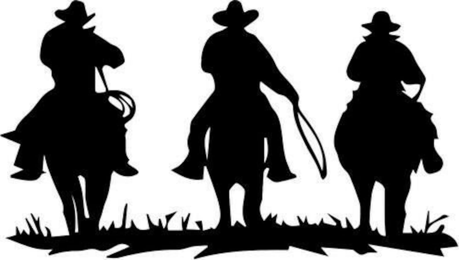 Cowboys Riding Horse Western Car Window Vinyl Decal Sticker - Etsy