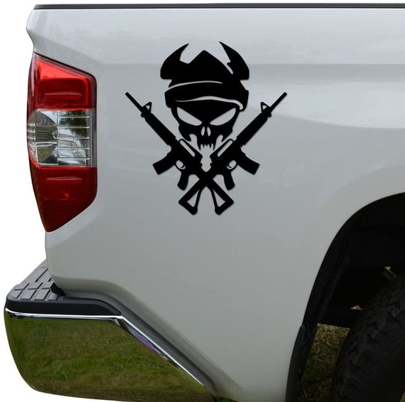 Viking Skull Machine Gun Die Cut Vinyl Decal Sticker for Car - Etsy