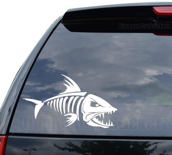 Fish Bone Fishing Decal Sticker Car Truck Motorcycle Window | Etsy