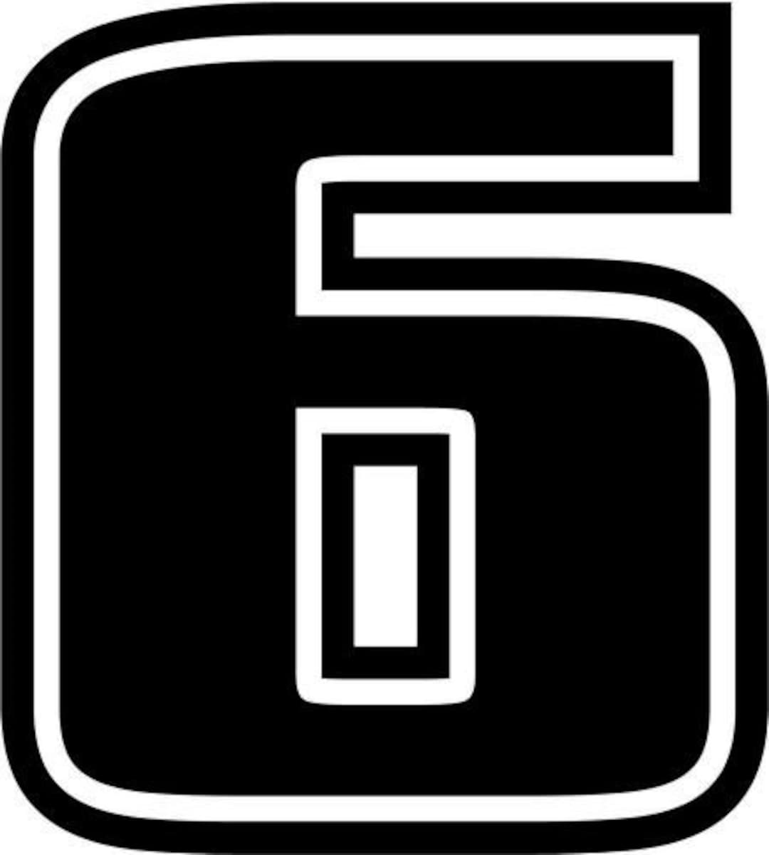 Racing Race Number 6 Six Die Cut Vinyl Decal Sticker for Go Kart Car ...