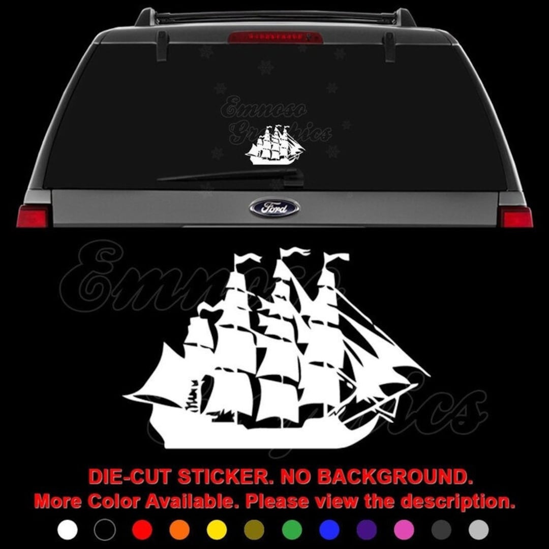 Pirate Sailing Ship Sailor Sailboat Sail Decal Sticker for Car, Truck ...
